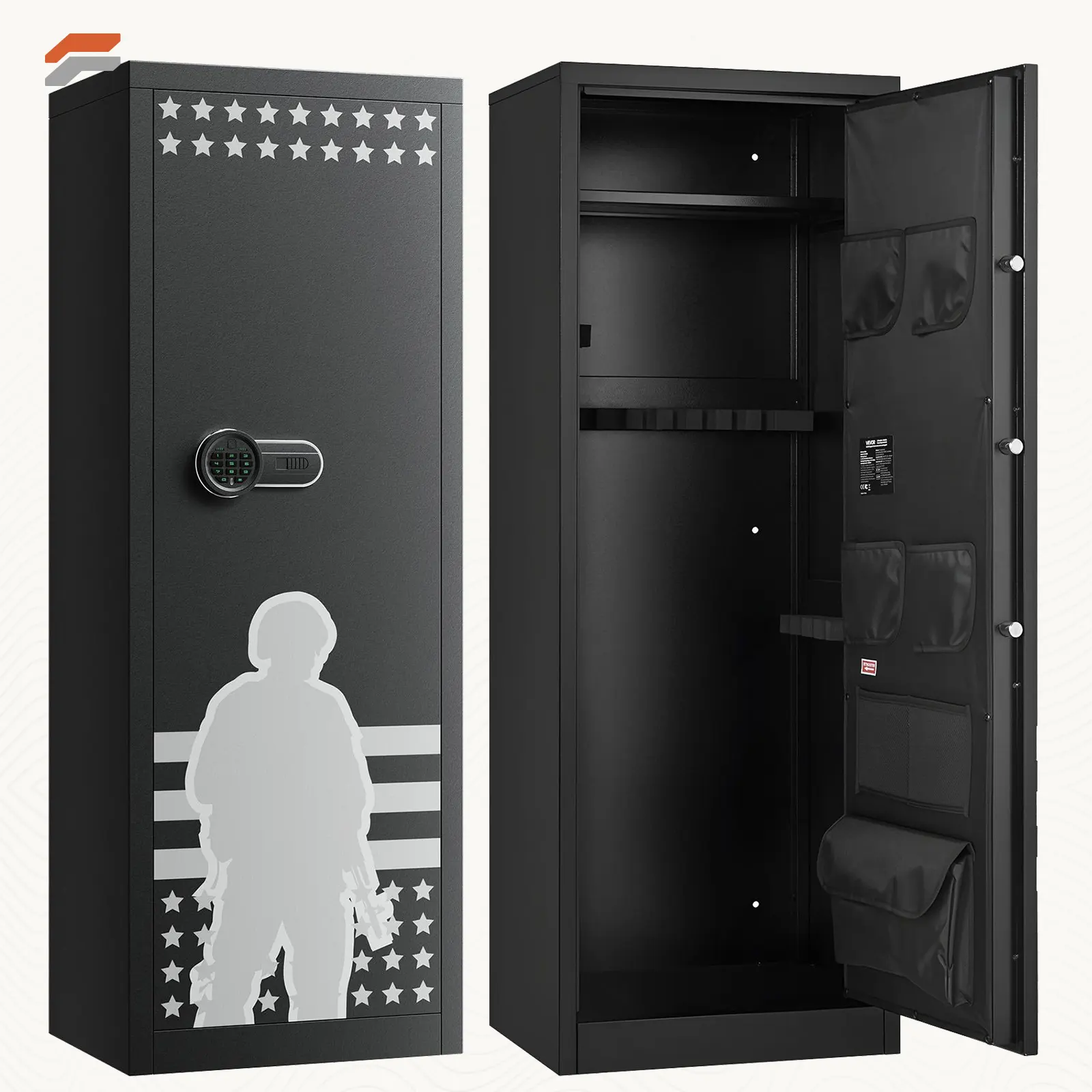 VEVOR Secure Vault 10-12 Gun Safe for Rifles & Pistols - Fireproof Dig ...